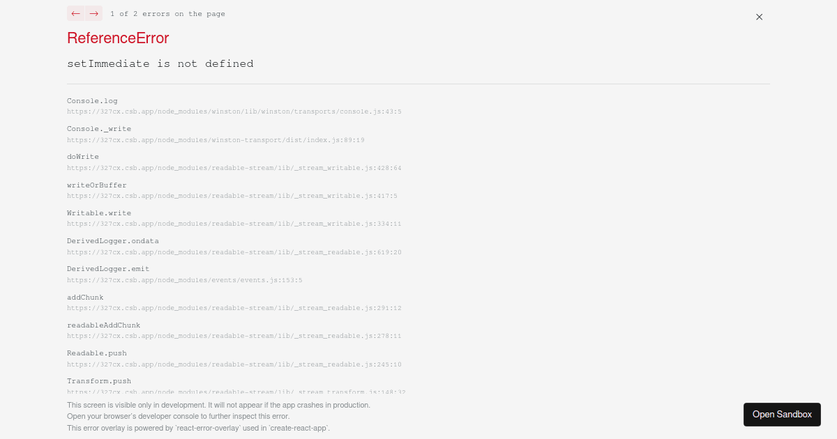 Winston Logger react - Codesandbox Winston Logger react - Codesandbox