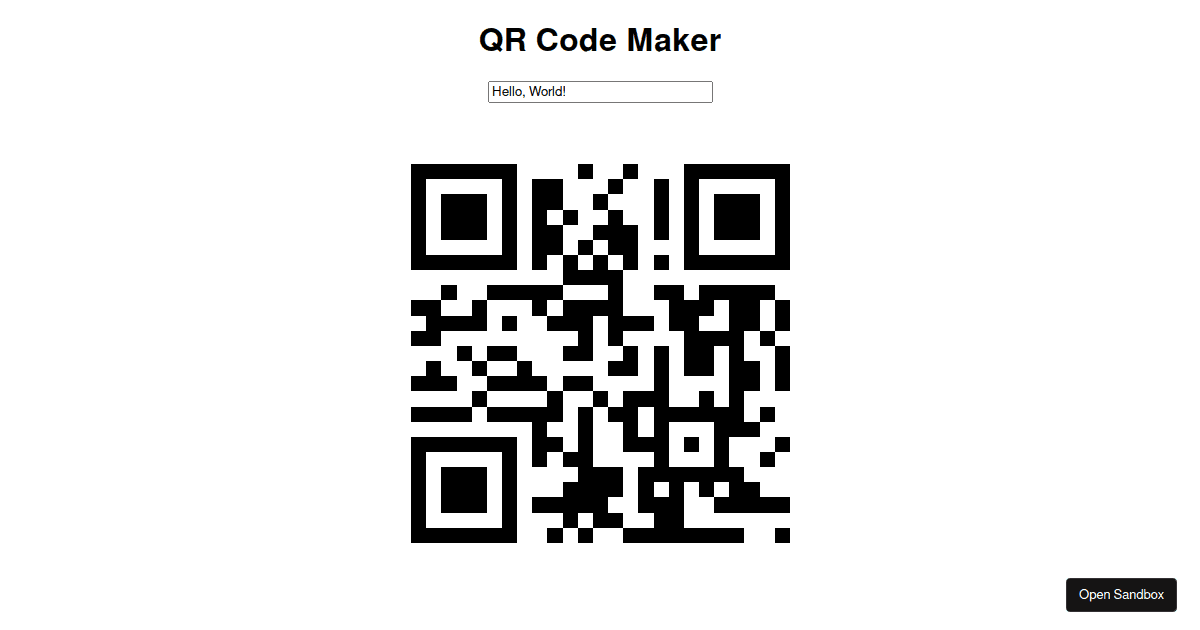 QR Code Maker - Codesandbox