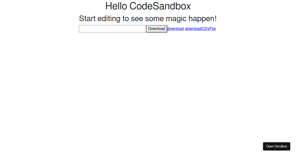 download files in react - Codesandbox