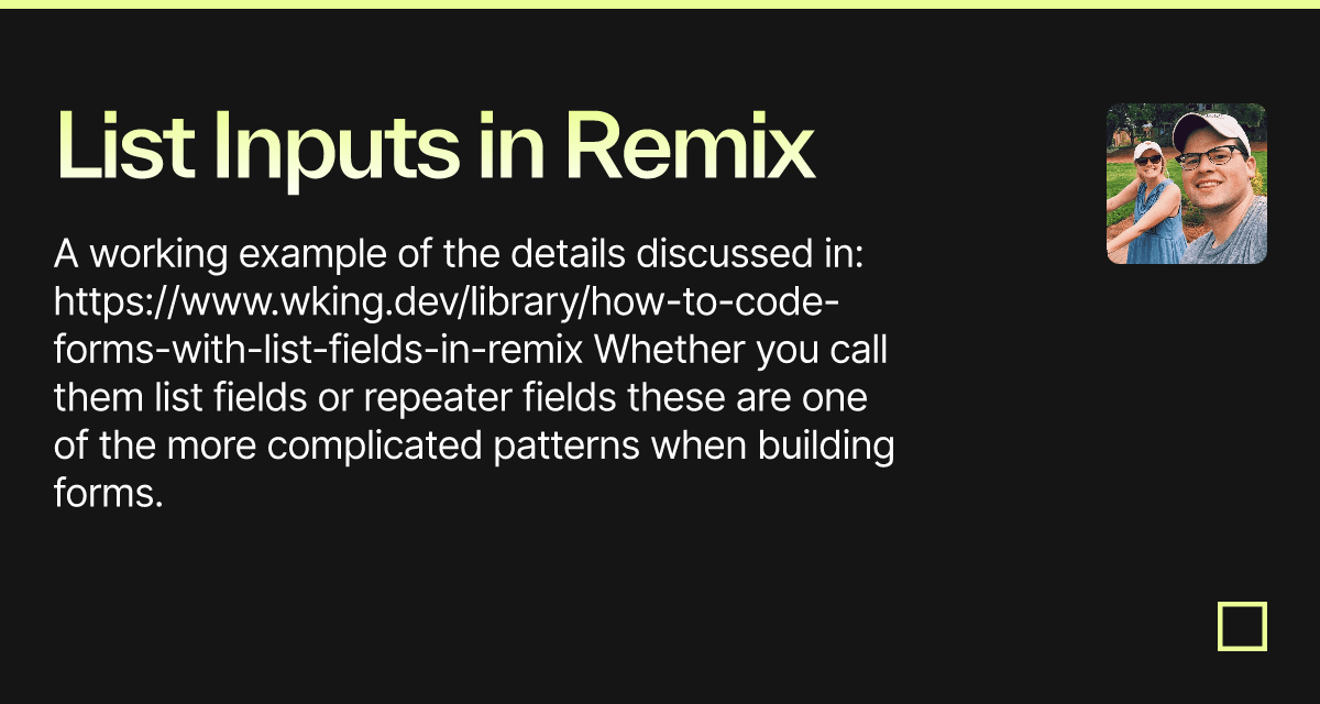 List Inputs in Remix - Codesandbox