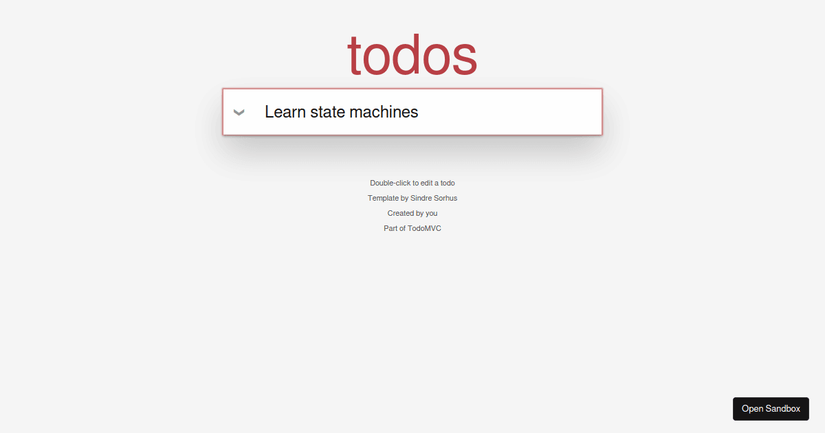 XState TodoMVC - Codesandbox
