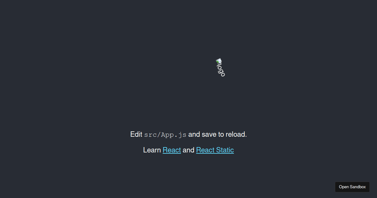 React Static Example Blank Codesandbox