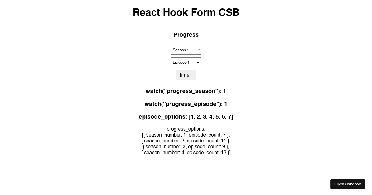 React Hook Form CSB (forked) - Codesandbox