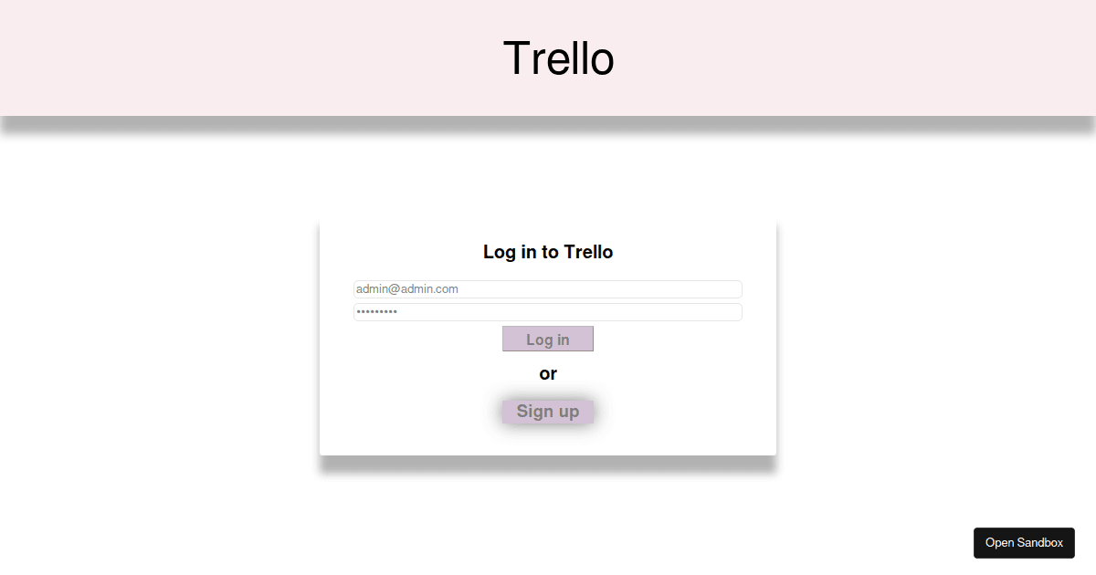 Trello Tables Codesandbox