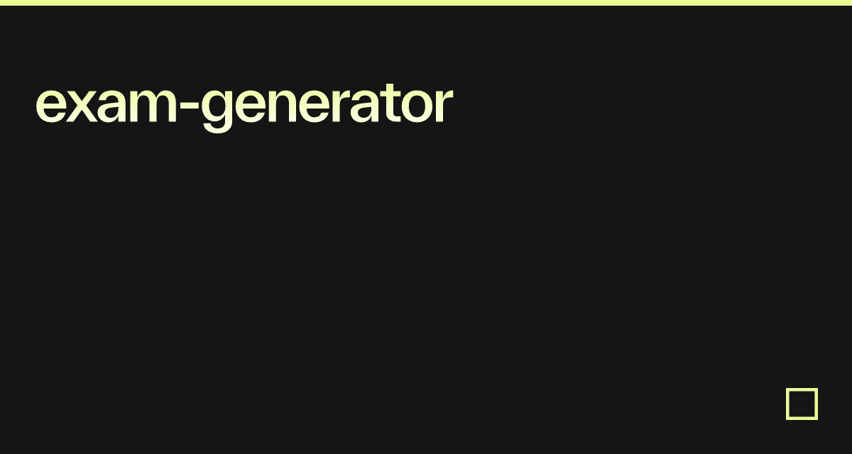 exam-generator - Codesandbox
