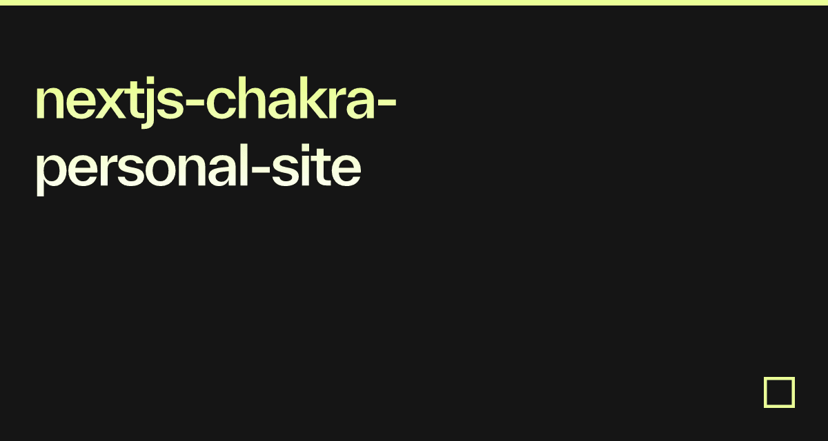 nextjs-chakra-personal-site - Codesandbox