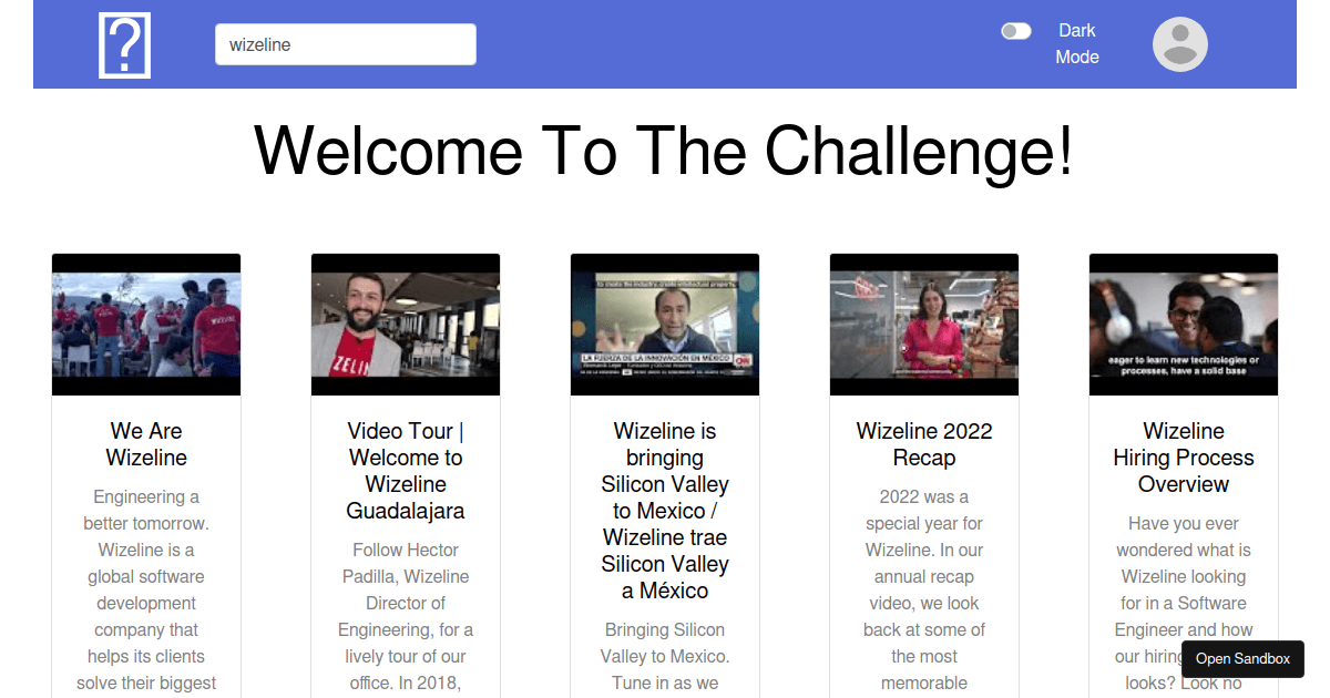 react-video-challenge - Codesandbox