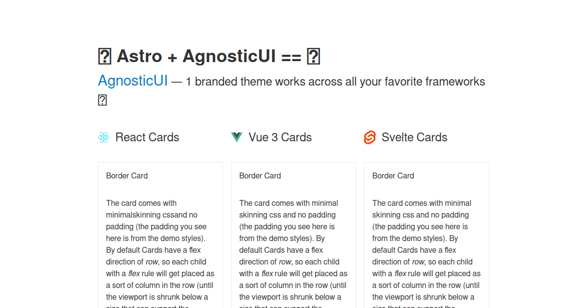 astro-agnosticui-cards - Codesandbox