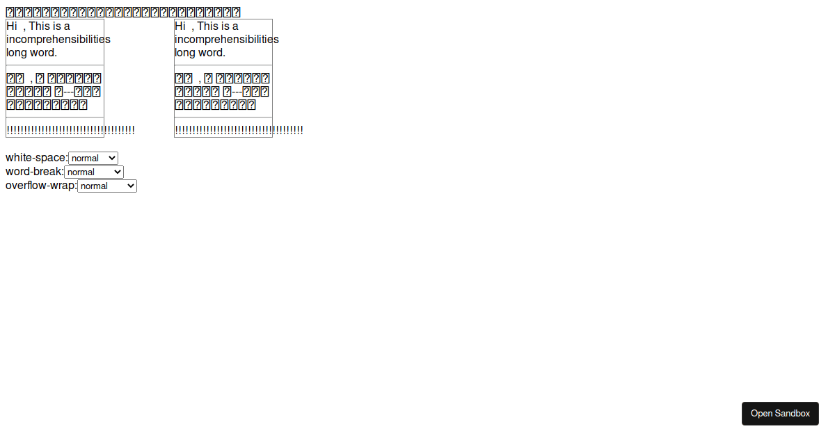 验证white-space - Codesandbox