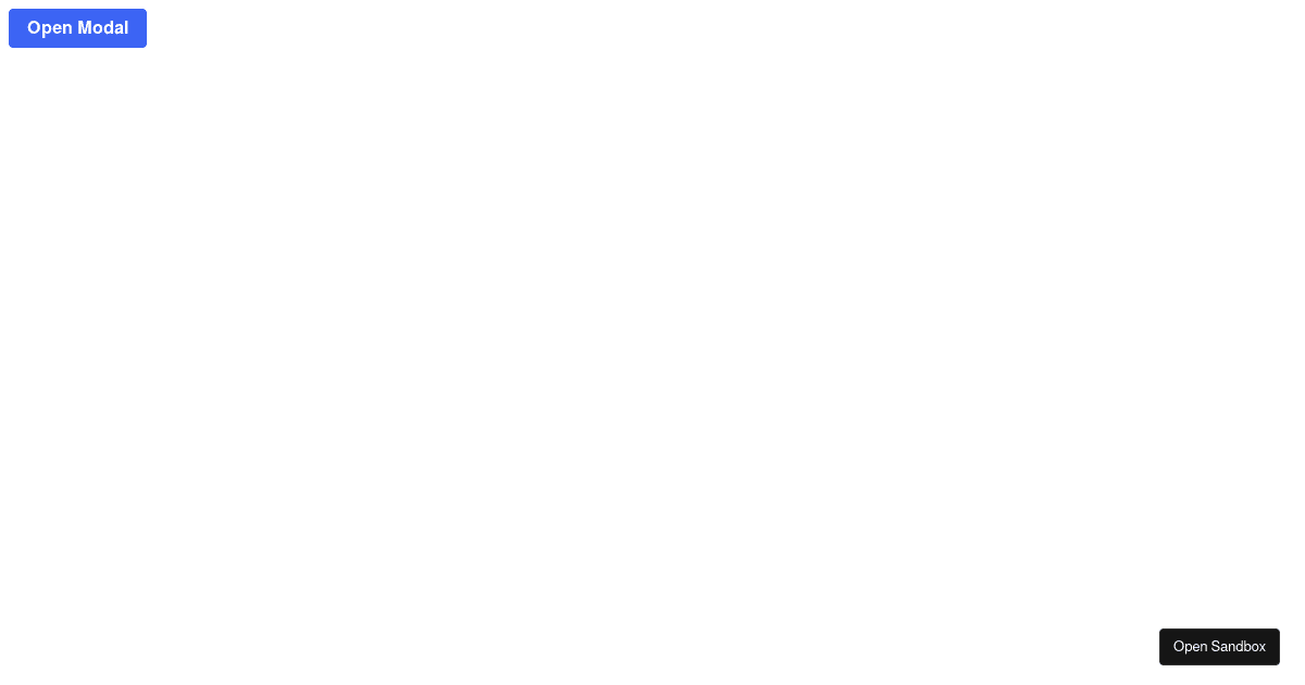 Modal Type Issue Codesandbox