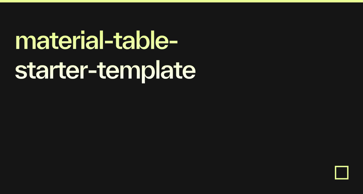 material-table-starter-template - Codesandbox
