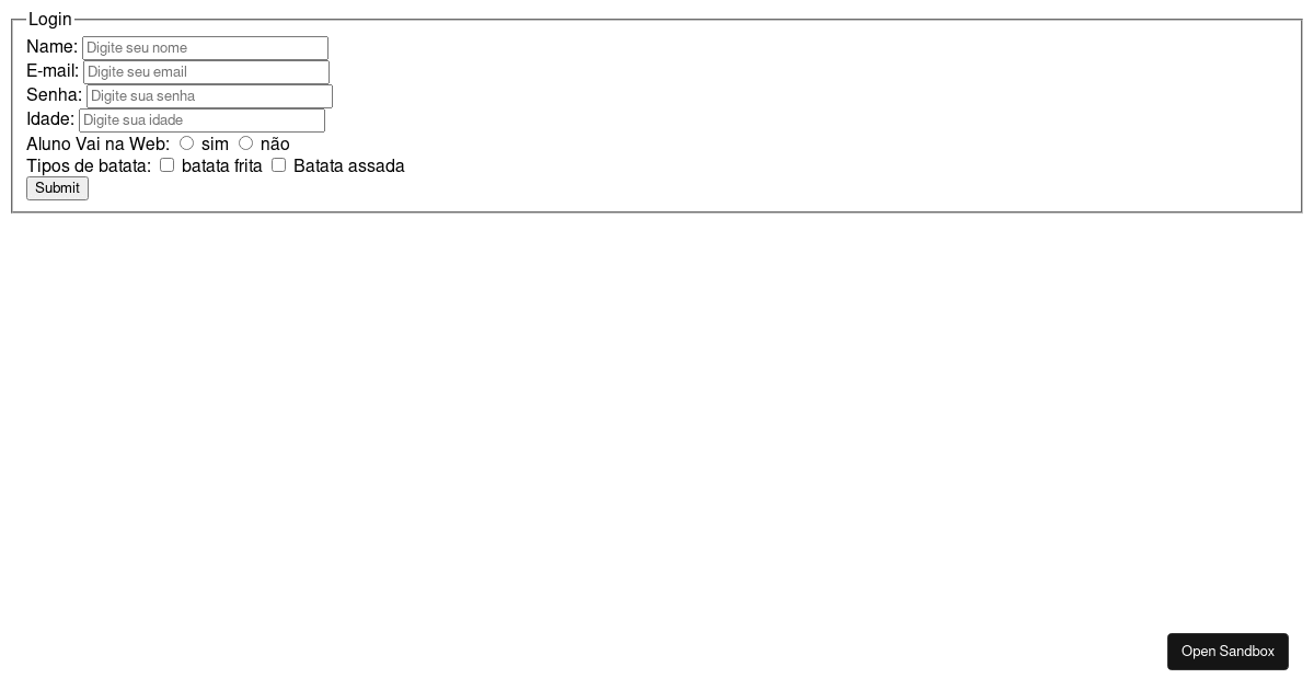 formulario - Codesandbox