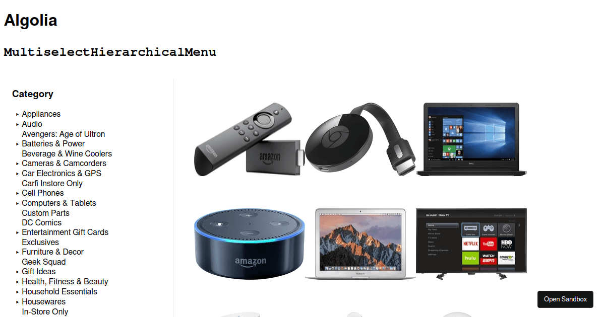 react-instantsearch-widget-multiselect-hierarchical-menu - Codesandbox