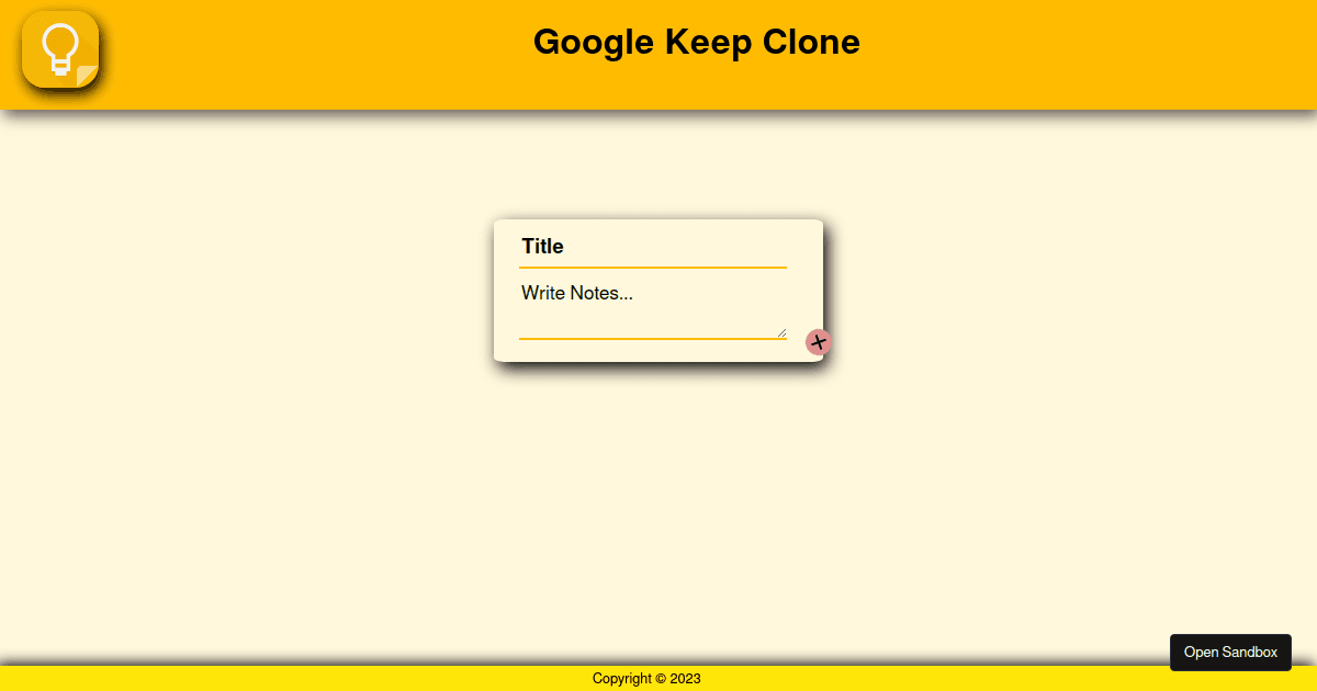 google-keep-clone - Codesandbox