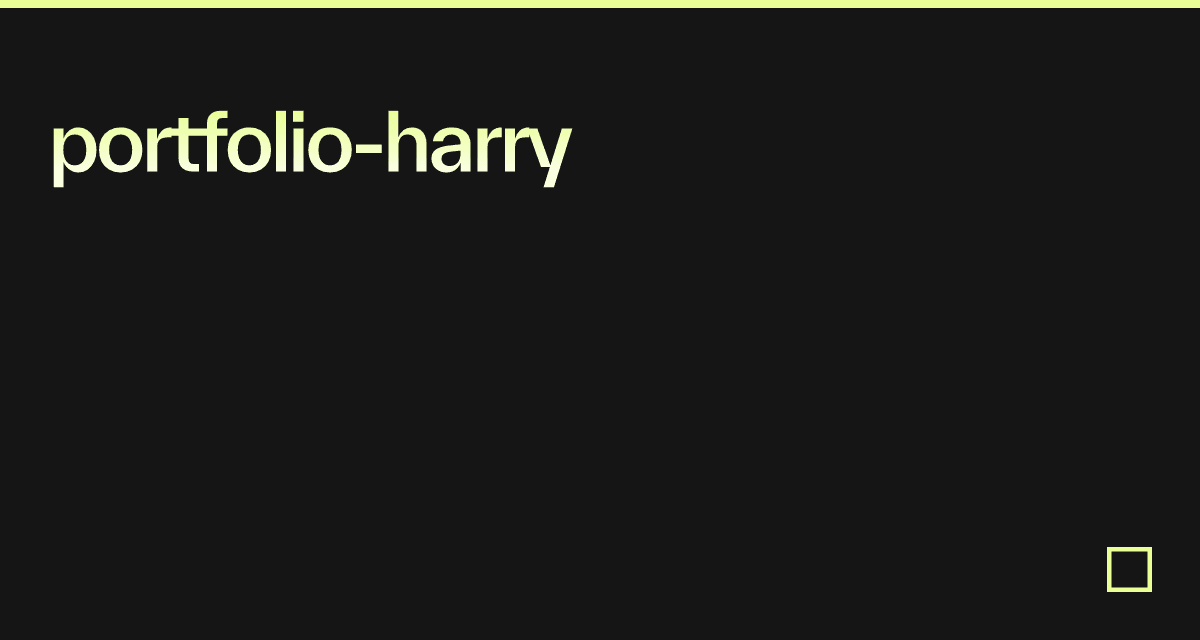portfolio-harry - Codesandbox