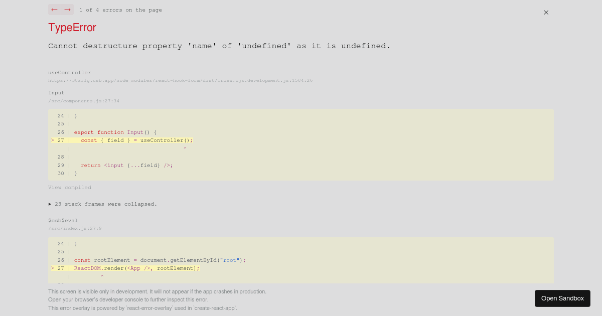 React Hook Form - Smart Form Component (forked) - Codesandbox React Hook Form - Smart Form Component (forked) - Codesandbox
