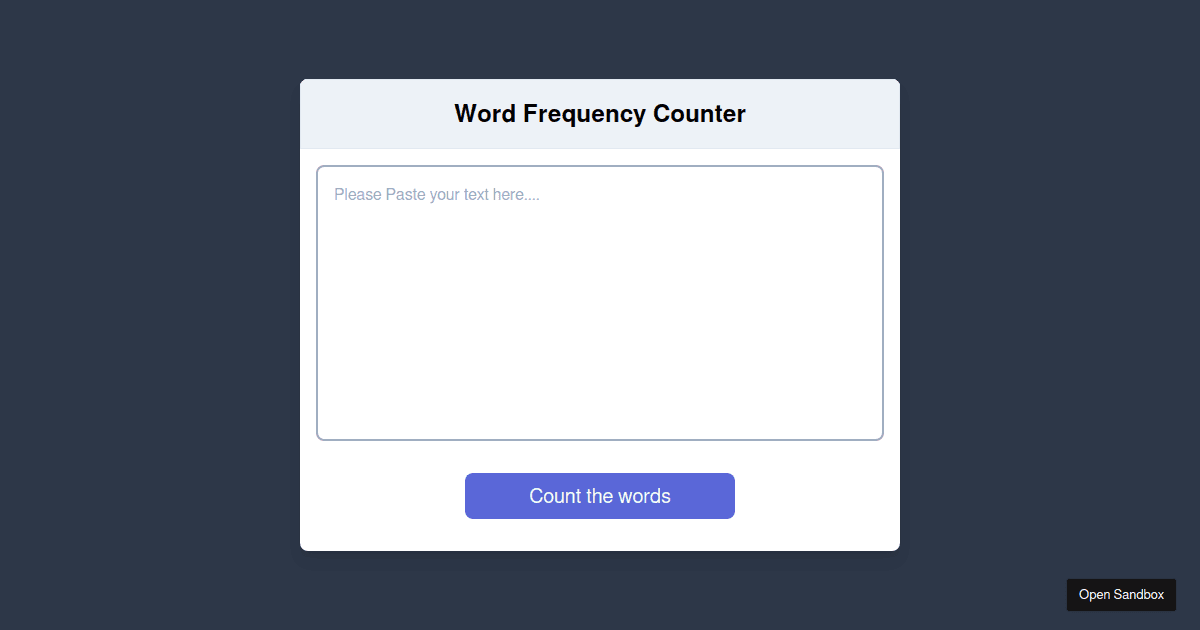 word-frequency-counter - Codesandbox