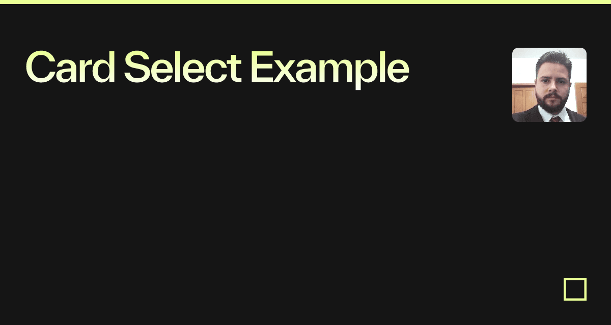 Card Select Example - Codesandbox