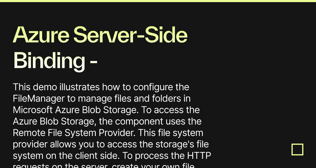 Azure Server-Side Binding - DevExtreme File Manager - Codesandbox