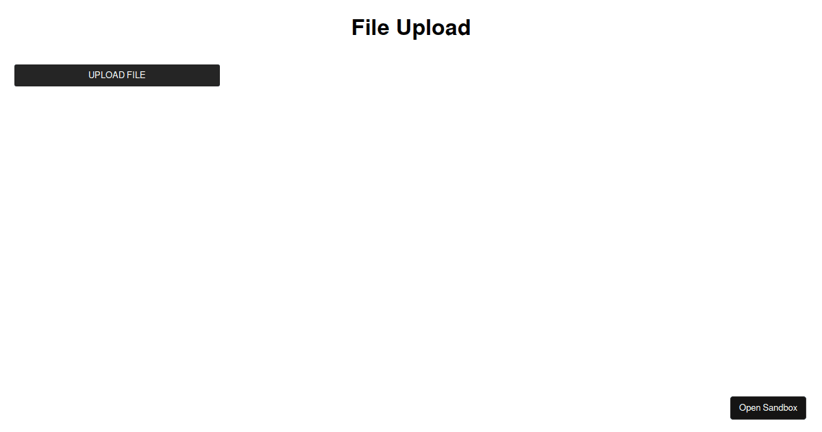 Custom File Upload - Codesandbox Custom File Upload - Codesandbox