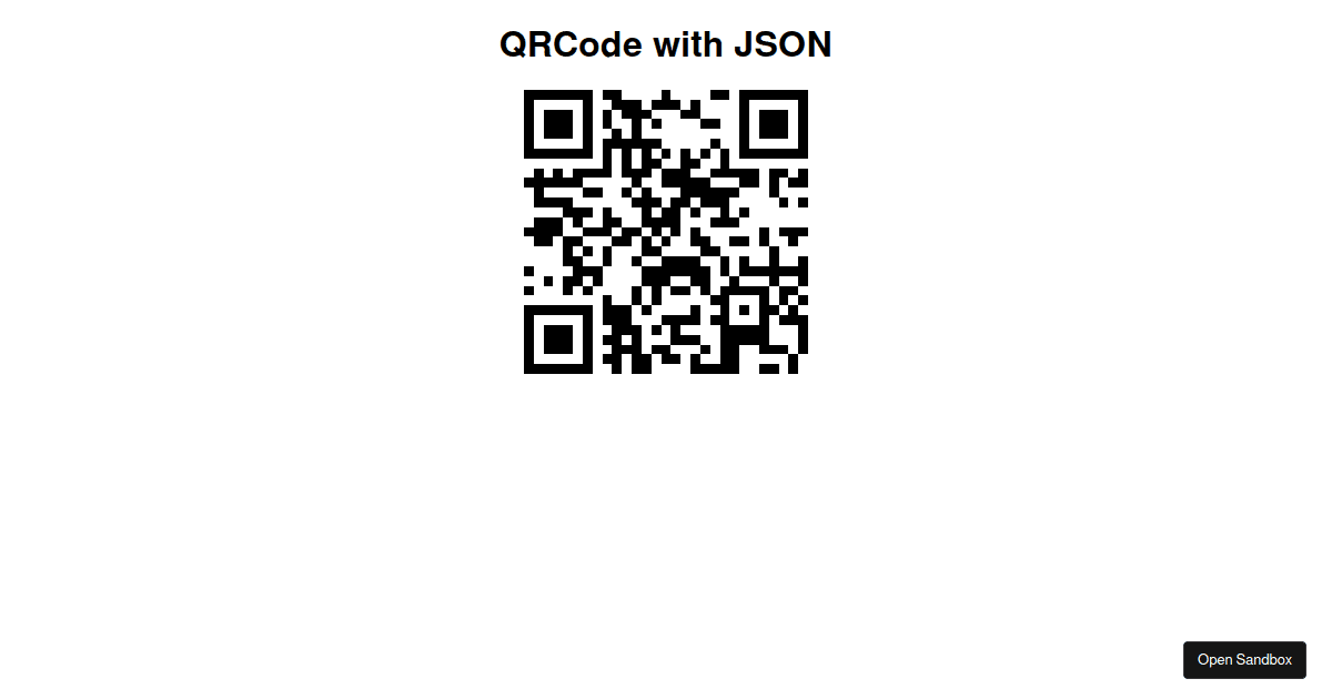 Generate QRCode with JSON data (forked) - Codesandbox