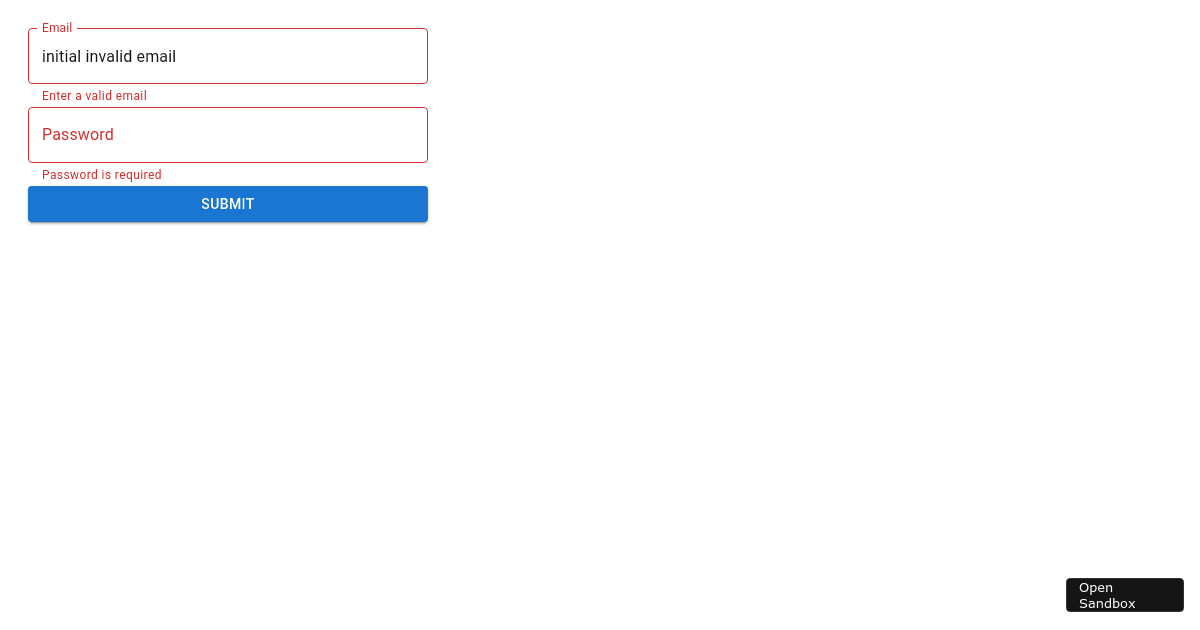 formik sandbox - Codesandbox