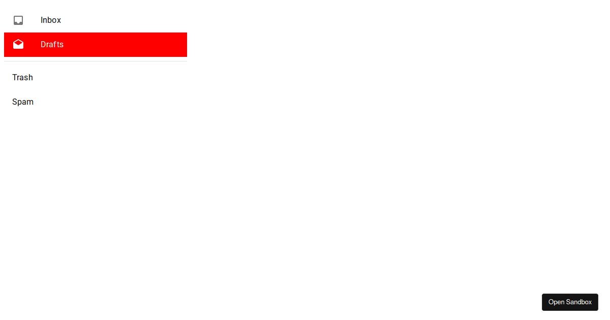 ListItem selected and hover - Codesandbox