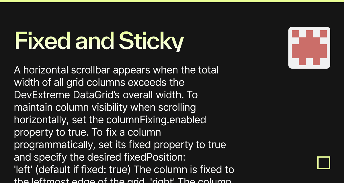 Fixed and Sticky Columns (forked) - Codesandbox