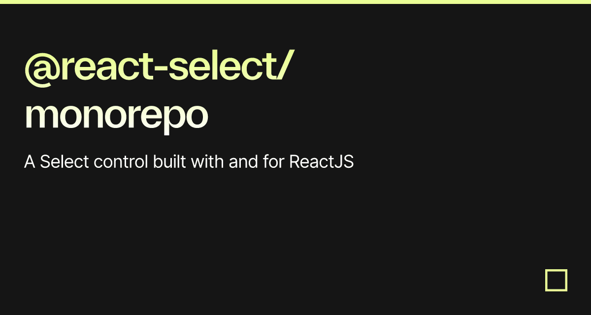 @react-select/monorepo - Codesandbox