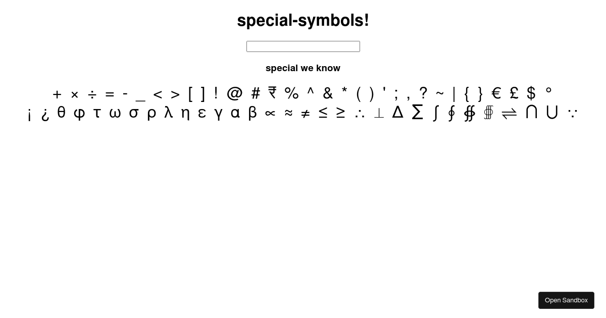 special-symbol-meaning - Codesandbox
