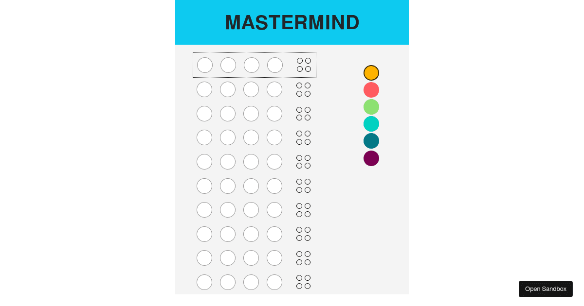 naveenknarsupalli/mastermind-game - Codesandbox