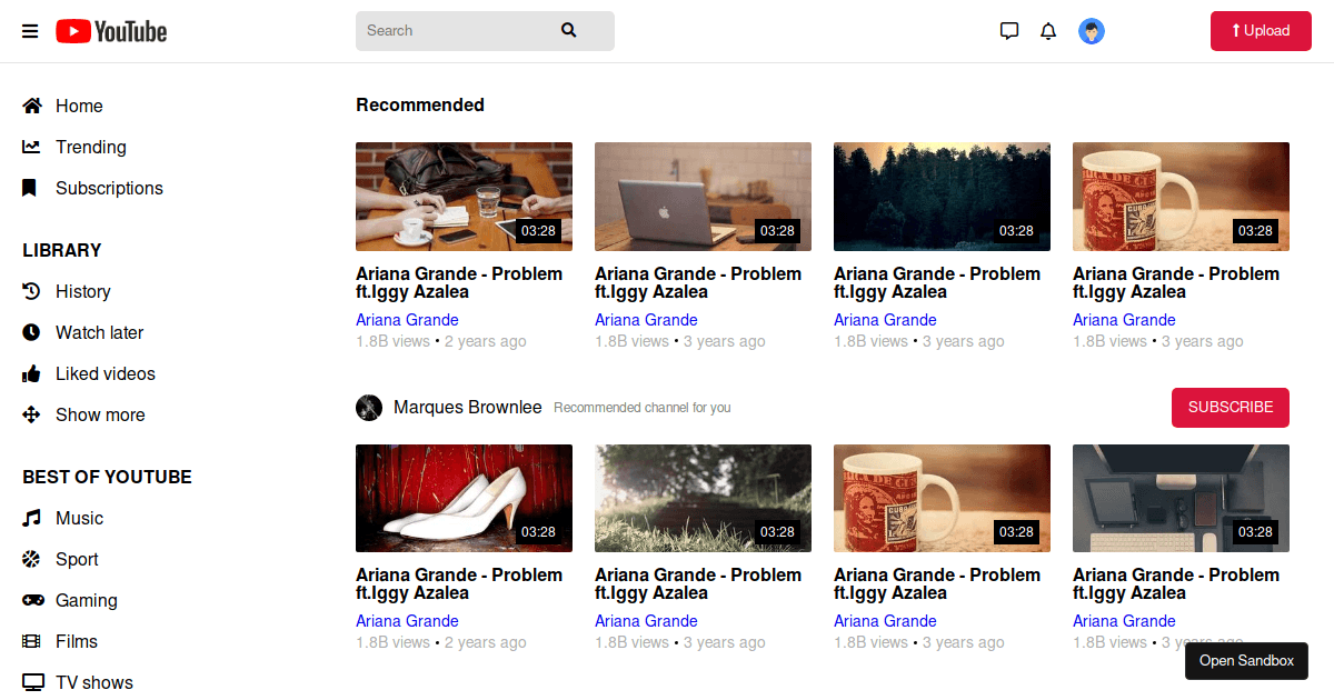 youtube-redesign-clone - Codesandbox