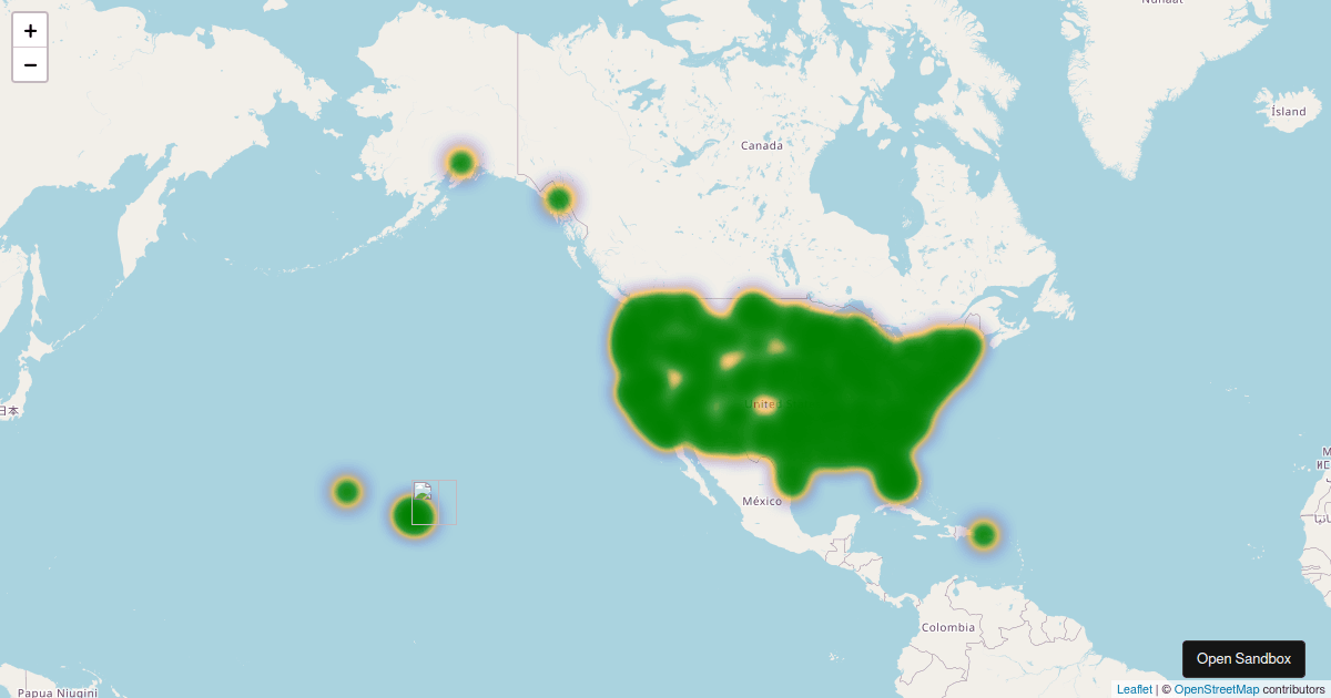 react-leaflet-heatmap-layer (forked) - Codesandbox