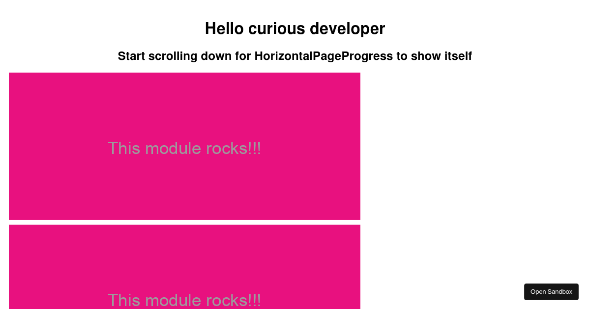 React Horizontal Scrolling Page Progress Bar Forked Codesandbox
