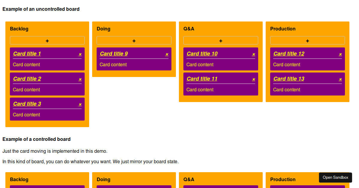 react-kanban-demo (forked) - Codesandbox