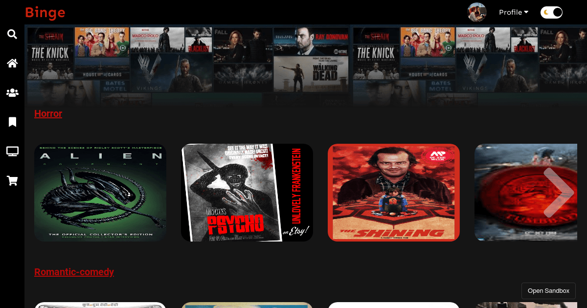 movie website - Codesandbox