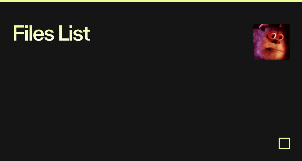 Files List - Codesandbox