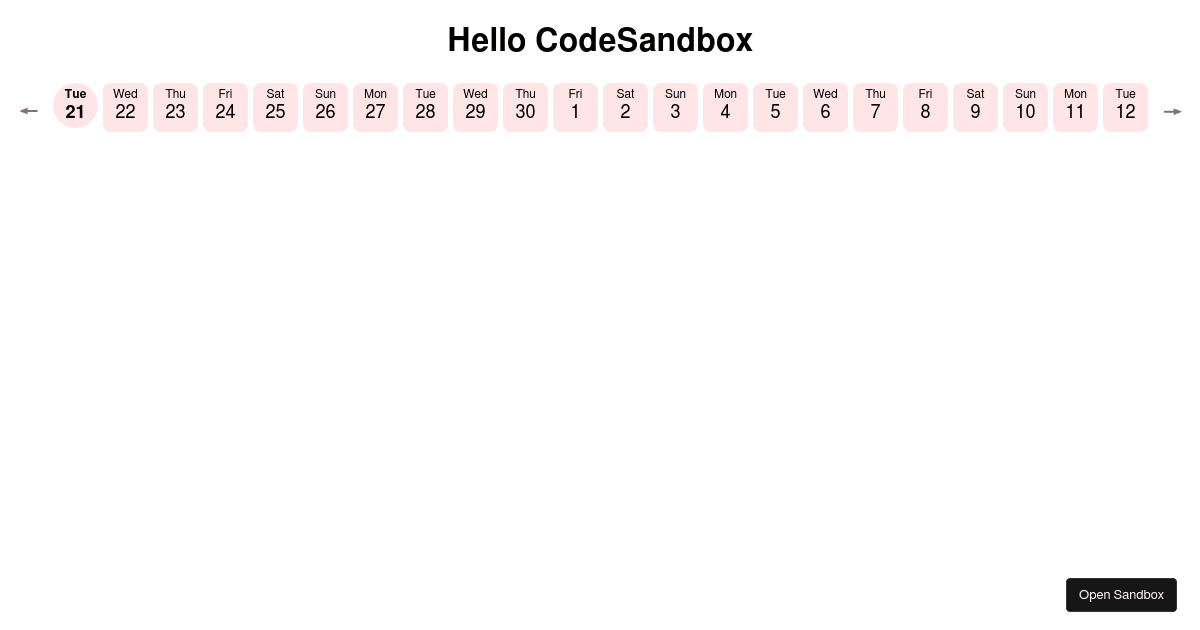 react date picker (forked) - Codesandbox