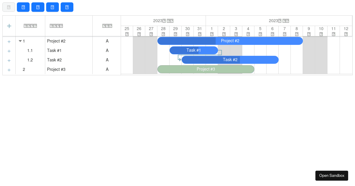 gantt demo - Codesandbox