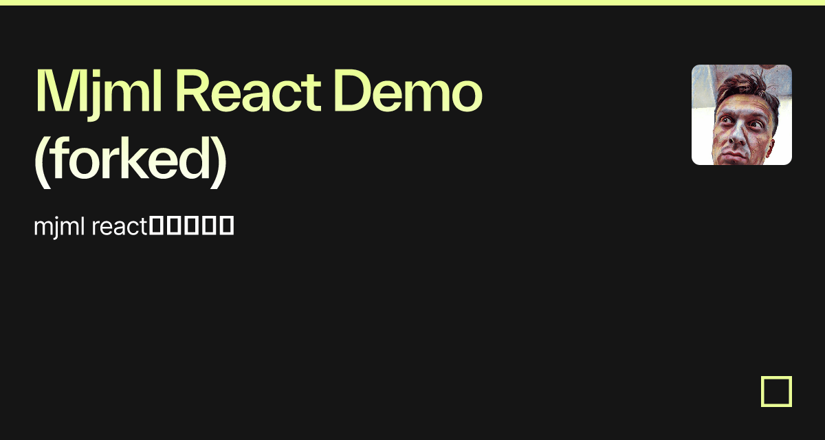 Mjml React Demo Forked Codesandbox