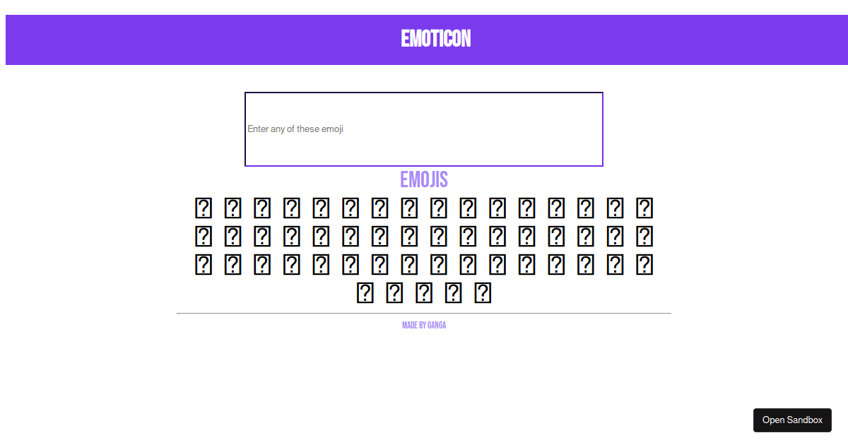 emoticon - Codesandbox