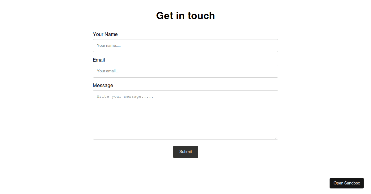Contact Us - Codesandbox