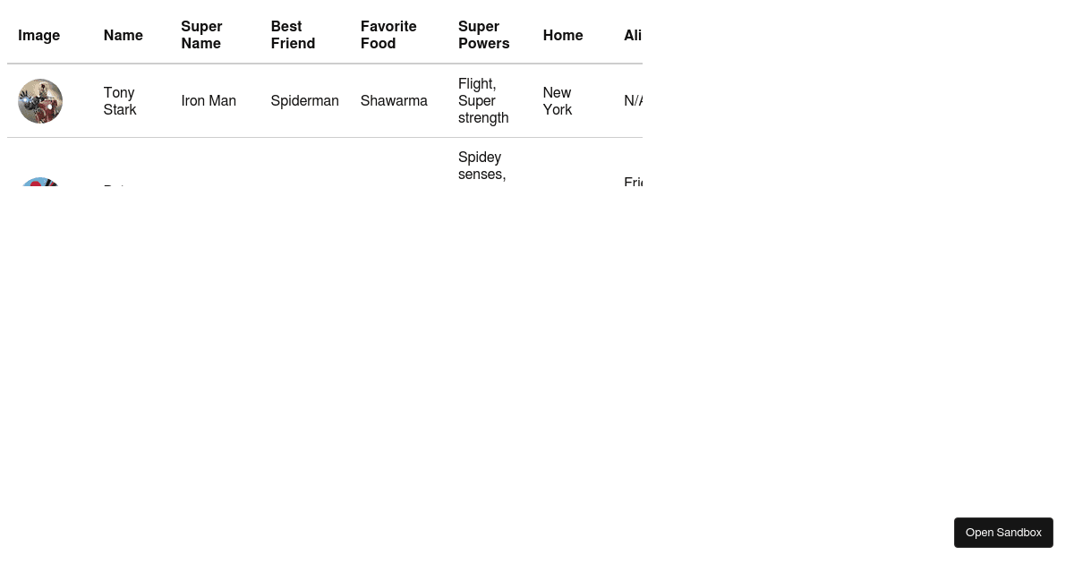 Example Multiple Sticky Columns Forked Codesandbox