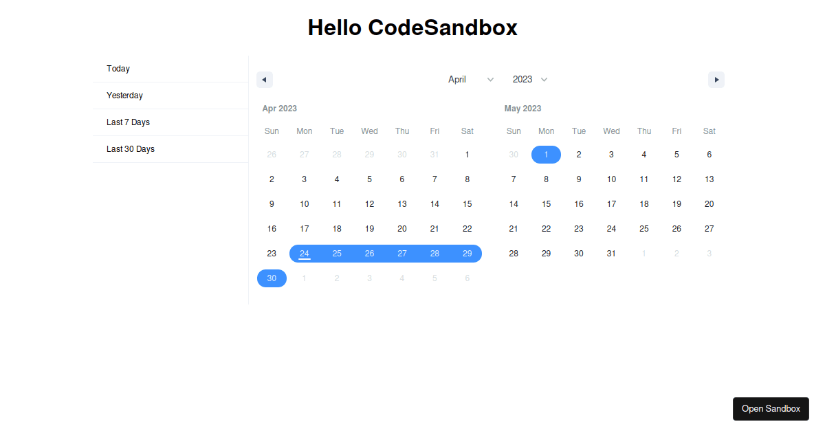 React date range Codesandbox React date range Codesandbox