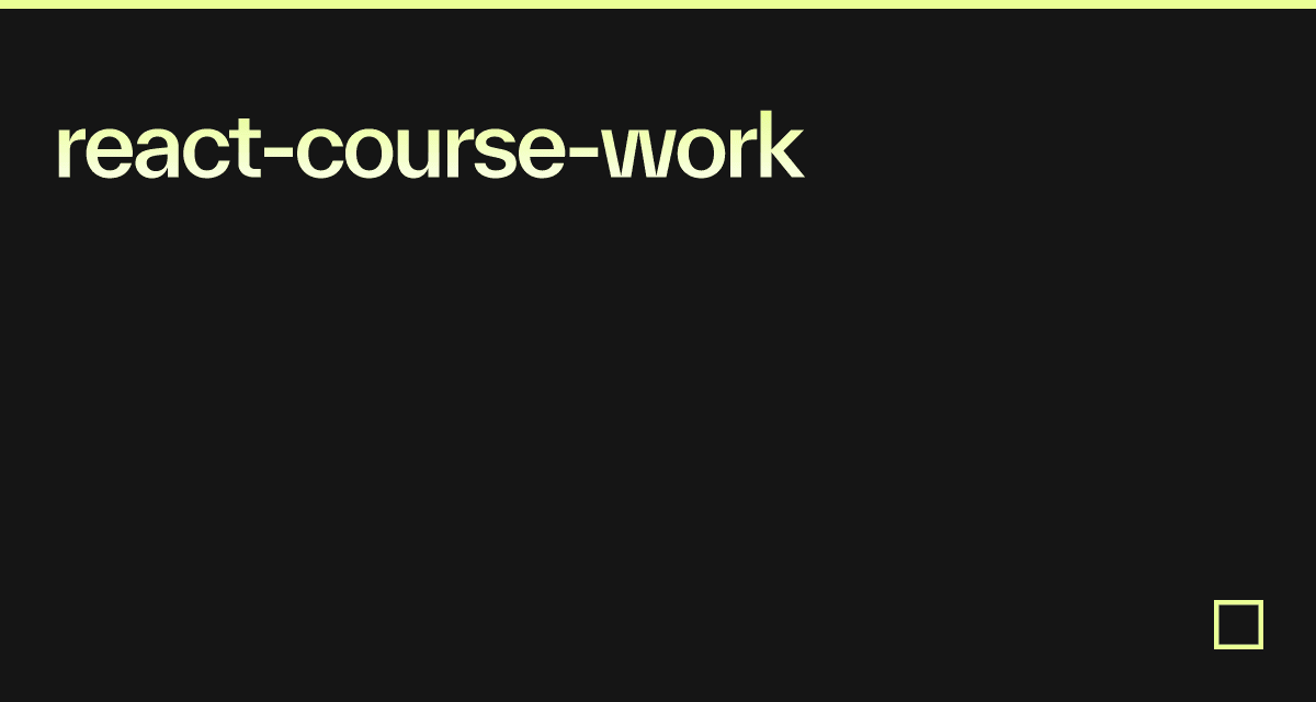 React Course Work Codesandbox 1743