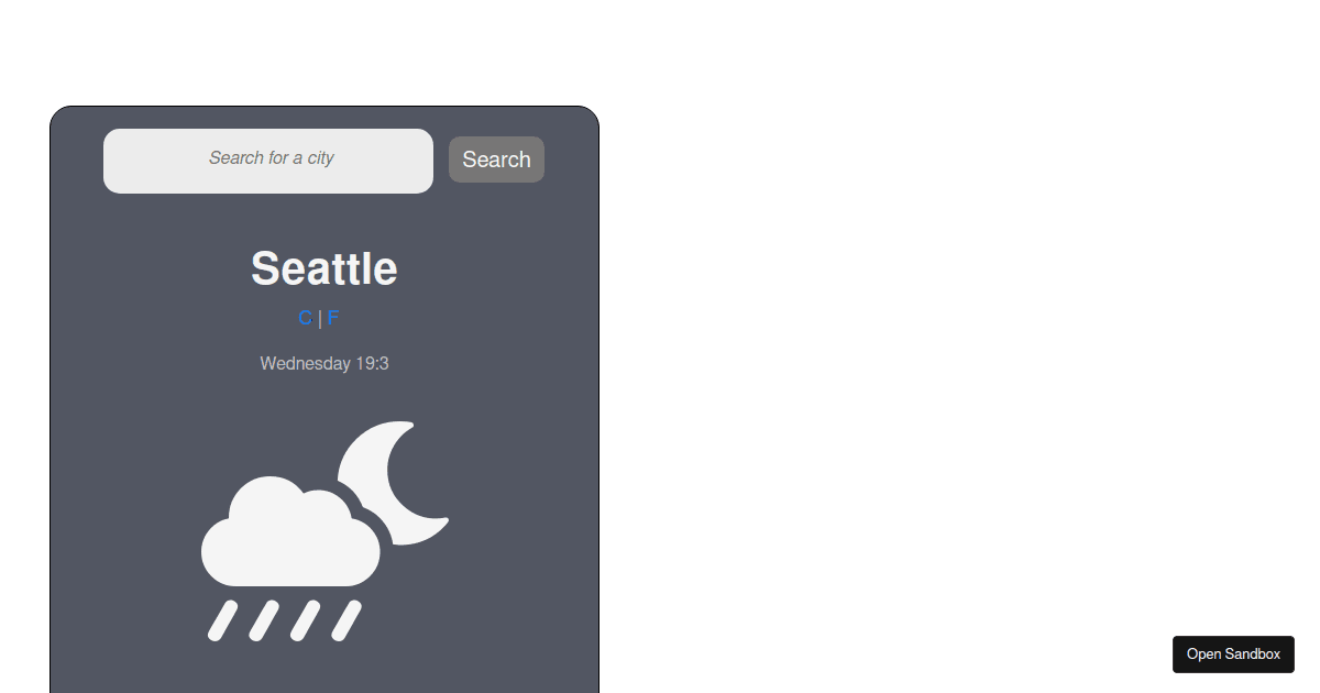 SheCodes Weather App - Codesandbox