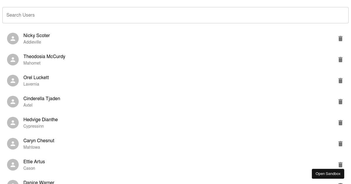 swipeablelist - Codesandbox
