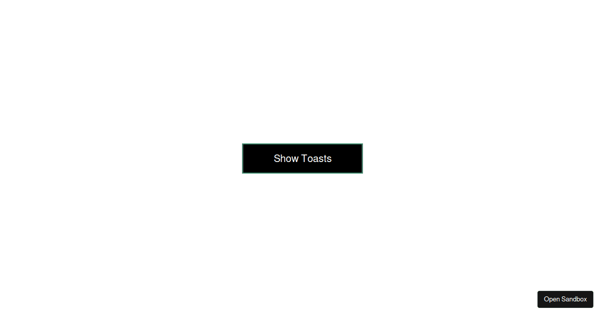 Add Toast Or Success Error Message In React Codesandbox