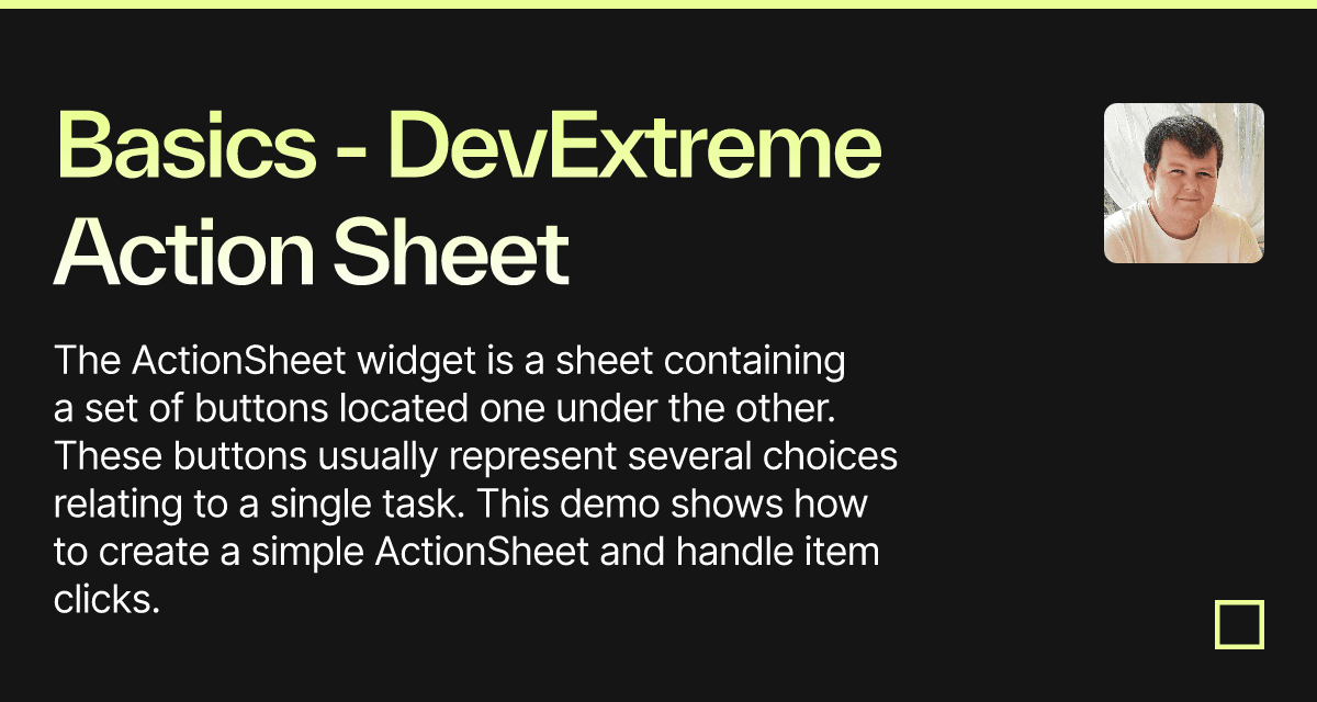 Basics - DevExtreme Action Sheet - Codesandbox