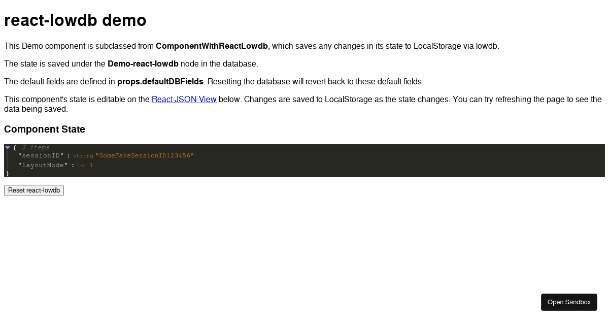react-lowdb - Codesandbox